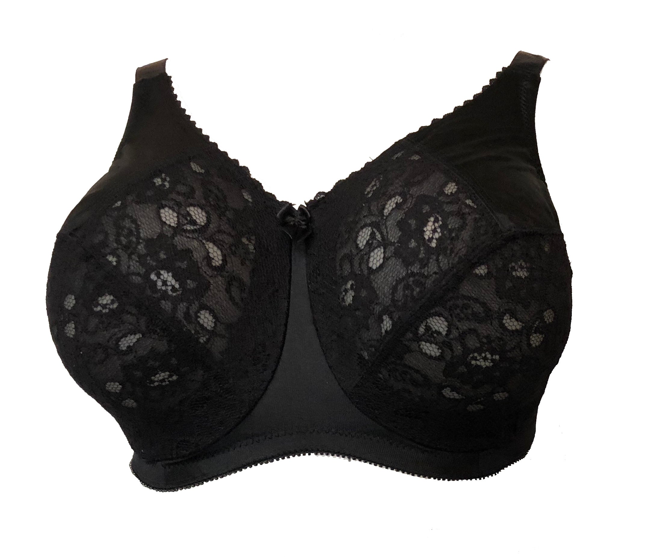 Glamorise 1045, Wonderwire Satin & Lace Full Figure Bra – Lingerie By Susan